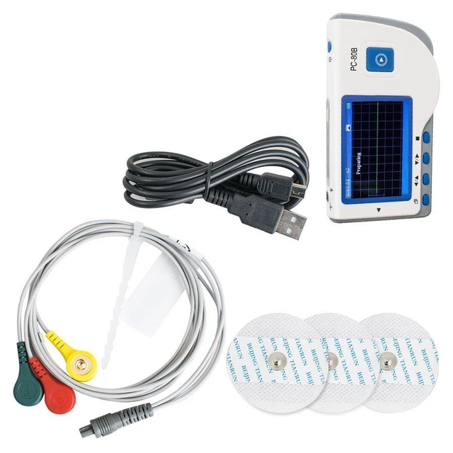 HANDHELD PORTABLE ECG EKG Heart Monitor with Color Screen for Tracking ...