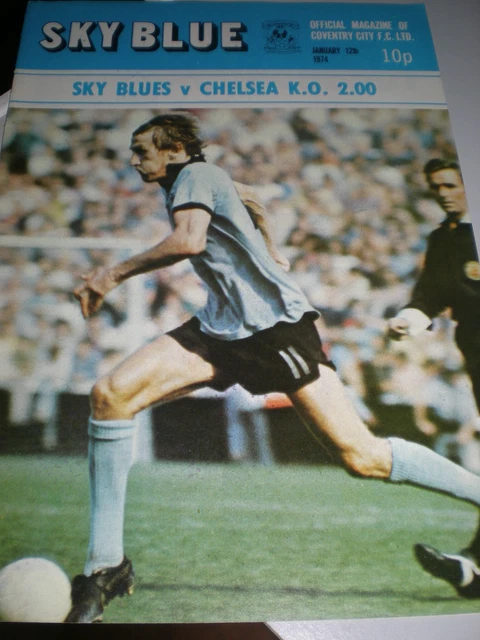 COVENTRY CITY V CHELSEA, 12th JANUARY 1974, STAPLES REMOVED, MINT ...
