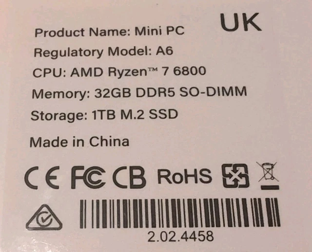 GEEKOM A6 MINI PC AMD Ryzen 7 6800H *32GB* DDR5 RAM 1TB SSD Windows 11 ...