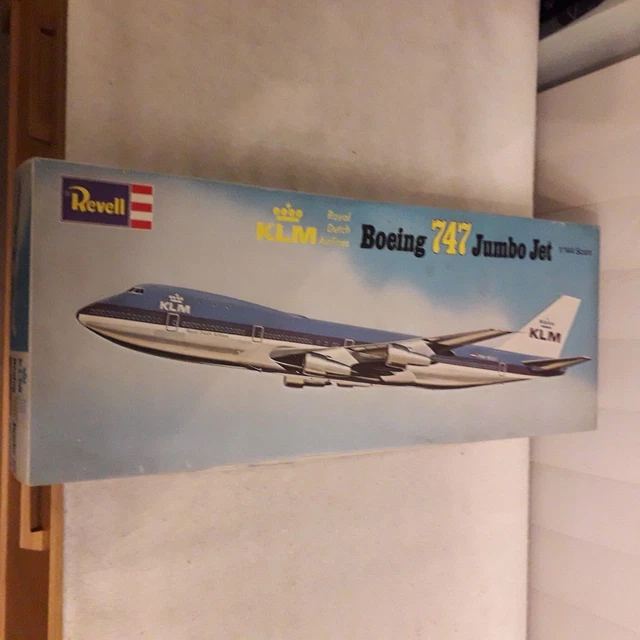VINTAGE REVELL H-171 1:144 Scale KLM Boeing 747 Jumbo Jet Plastic Model ...