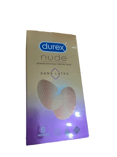 DUREX PRÉSERVATIFS NUDE Sans Latex Boite De 8 Préservatifs Peau Contre ...