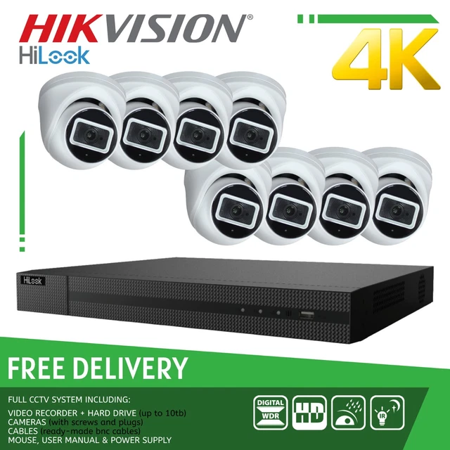 HIKVISION HILOOK COLOURVU 4K Cctv System Uhd 4Ch 8Ch 8Mp Dvr Kit 8Mp Hd Camera £103.74 - PicClick UK