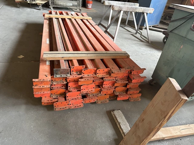 PALLET RACK RACKING shelving racks warehouse teardrop beams 114” X 5 ...