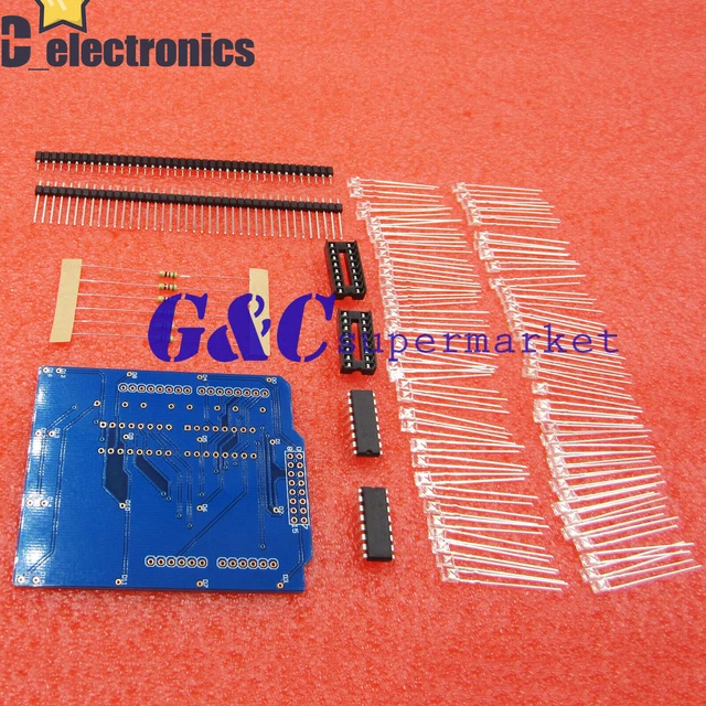 DIY GREEN 4X4X4 Light Cube Kit Arduino uno shield LED Precise Kit A3GU ...