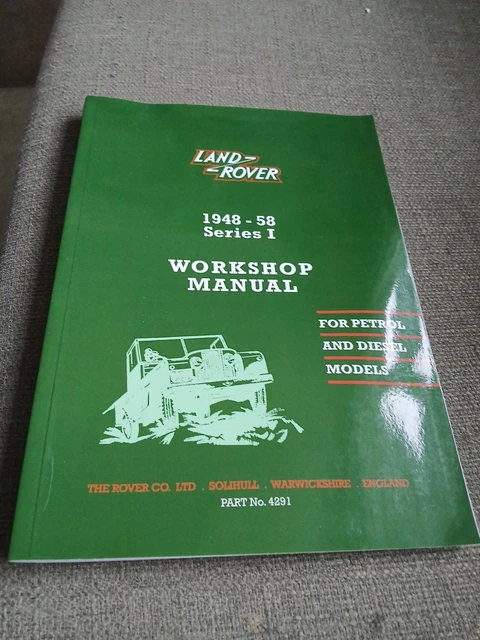 LAND ROVER SERIES 1 1948-1958 Factory Workshop Manual VGC 86 88 107 109 ...