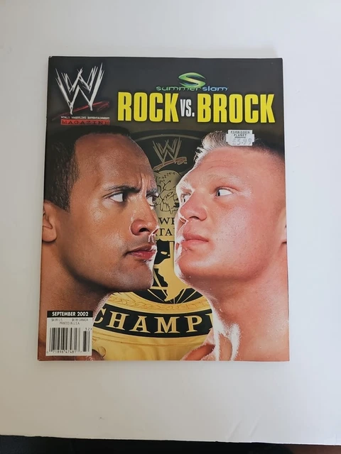 WWF WWE MAGAZINE SEPTEMBER 2002 SummerSlam Brock v The Rock + Poster £9 ...