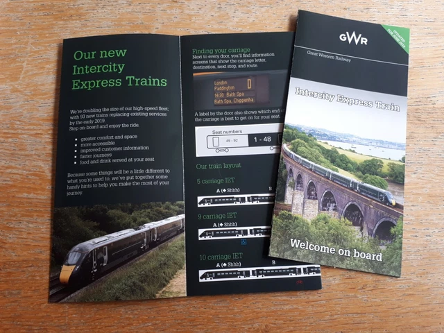 GWR INTERCITY EXPRESS Train "Welcome on Board" leaflet June 2018 ...