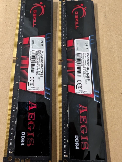 G Skill Aegis 32gb Ddr4 Sdram Memory Kit F4 3000c16d 32gisb Eur 56 78 Picclick De
