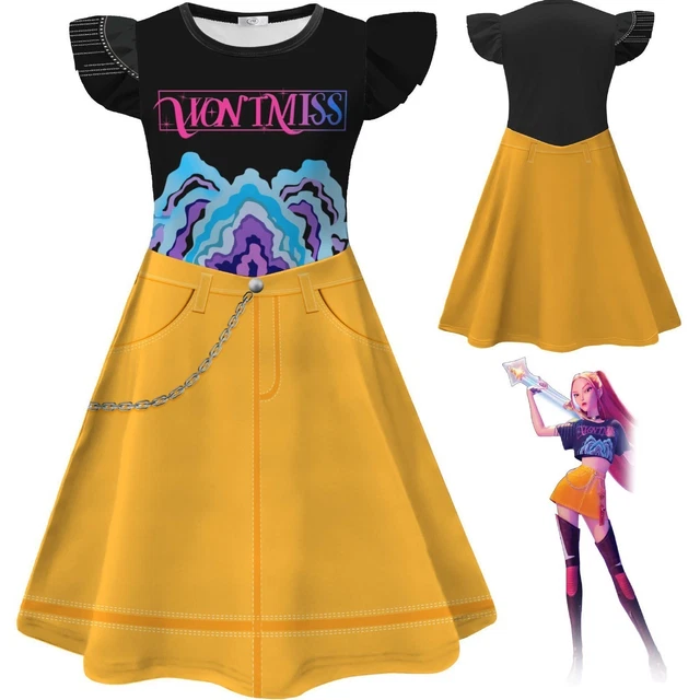 KPOP DEMON HUNTERS Rumi Mira Zoey Kids Girls Cosplay Costume Party Fancy Dress £7.49 - PicClick UK