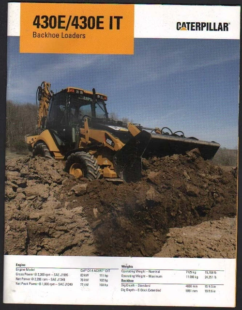 CATERPILLAR 430E AND 430E IT Backhoe Loader Brochure Leaflet £6.50 ...