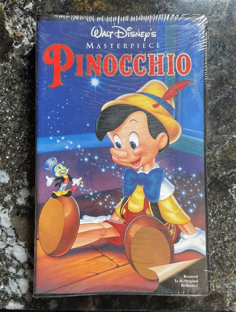 Walt Disney Masterpiece Pinocchio Vhs 1993 Rare Black Clamshell 3162