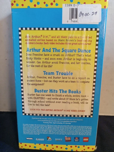 ARTHUR: ARTHUR’S BEST School Days VHS Tape~ 2001~ PBS~ 3 Great ...