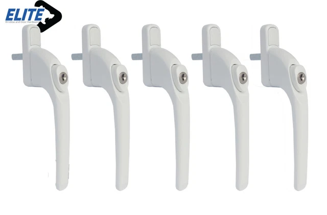5/10 X UPVC White Window Handle Universal Espag Key Locking For Double ...