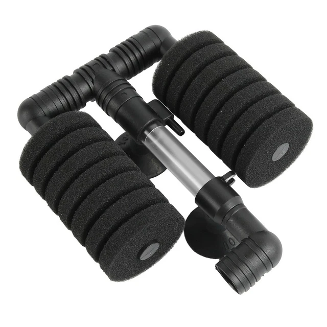 BLACK DOUBLE HEAD Filter High Density Sponge Fish Tank Filter Fish Tank ...