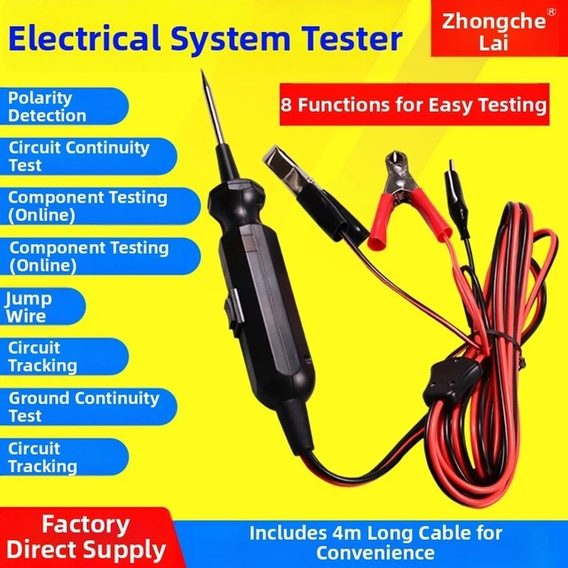 CAR CIRCUIT TESTER Polarity Detection Grounding Tests Open Circuit ...