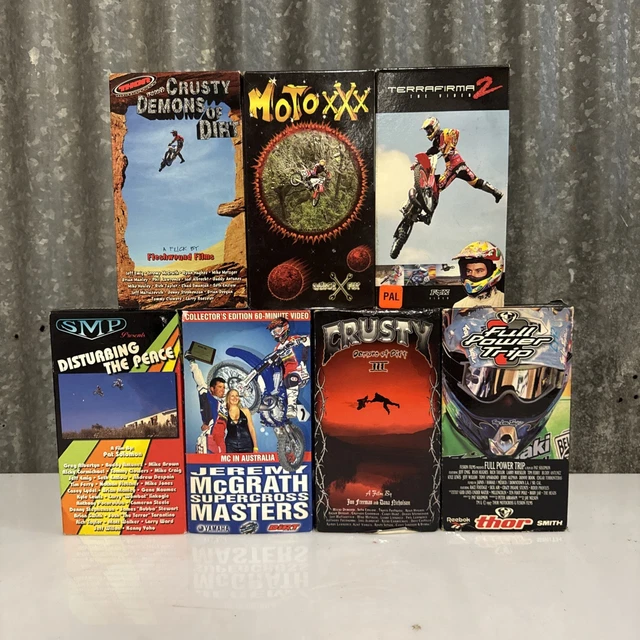 7X VINTAGE MOTORBIKE SUPERCROSS VHS VIDEOS BULK LOT Crusty Demons SMP ...