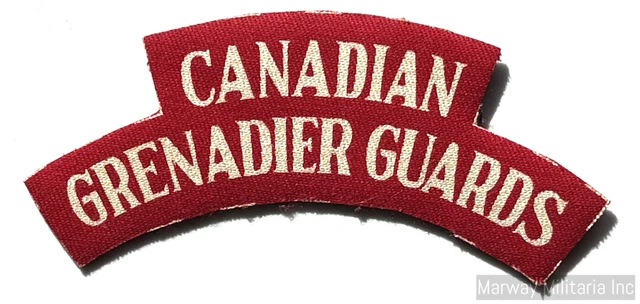 WW2 CANADIAN GRENADIER Guards Canvas Shoulder Flash (43E) $275.00 ...