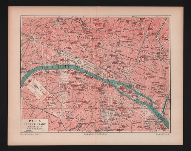 MAP CITY MAP 1893: city map of PARIS. France Europe £17.07 - PicClick UK