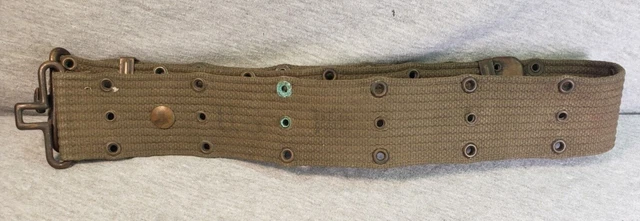 WW2 U.S. OLIVE Drab Green Army Military Utility Belt 32" Long £13.80 ...