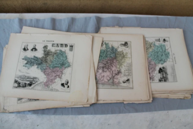 ANCIENNES PLANCHES REPRESENTANT Les Departements Francais(Environ 70 ...