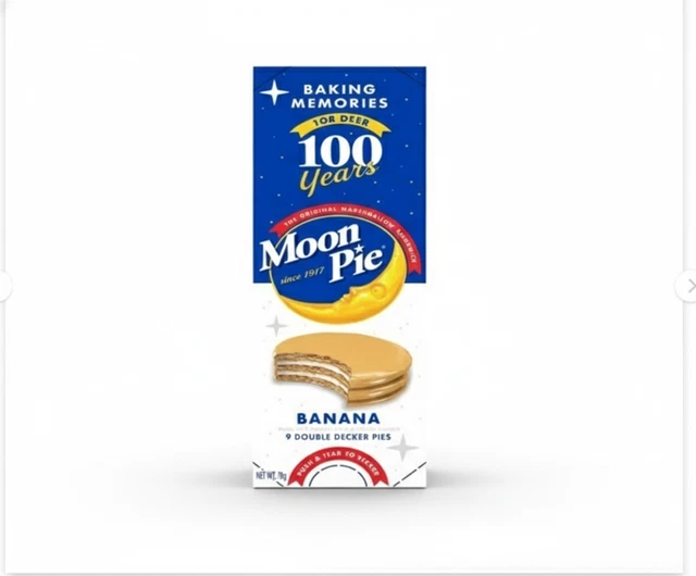 MOON PIE DOUBLE Decker Banana 78g x 9 Pack Sweet Snack Cake Treat Bulk ...