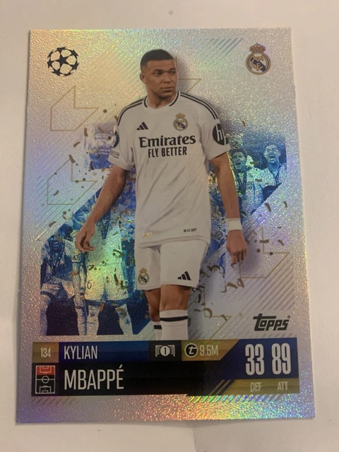 TOPPS MATCH ATTAX 2024/25 Kylian Mbappe Foil Base Card #134 Mint £4.99 ...