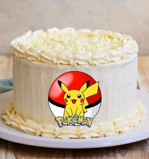 1 X POKEMON Pokeball Logo Edible Cake Topper Wafer Card Kids Party Cake ...