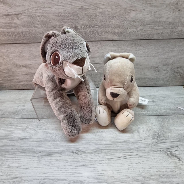 IKEA VANDRING GREY Hare Laying Soft hug Plush Toy 16” & Bunny Gosig ...