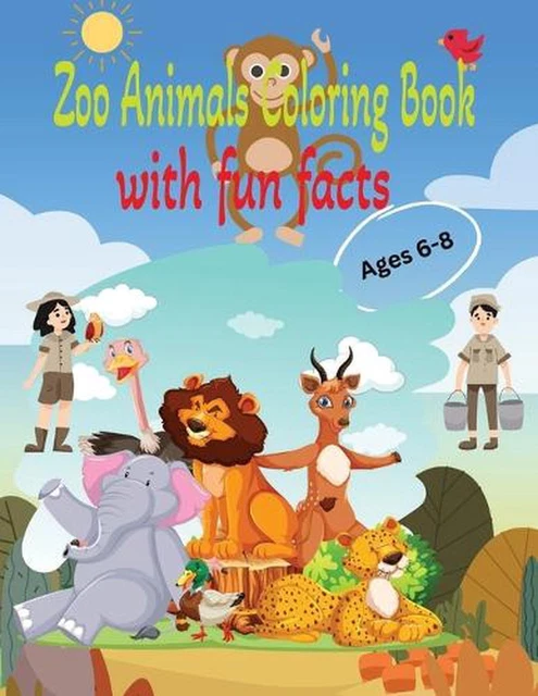 ZOO ANIMALS COLORING Books with Fun Facts by Ab Thomas Paperback Book ...