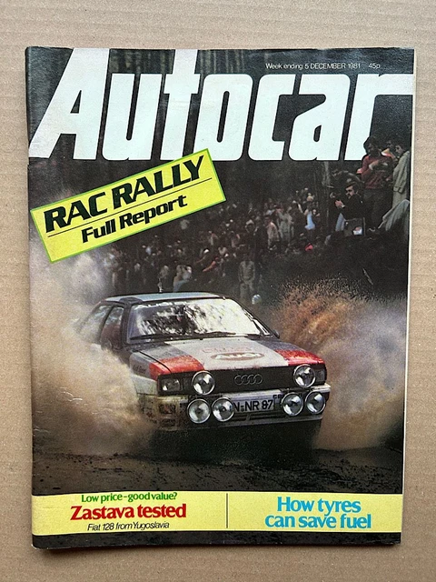 AUDI QUATRO RALLY CAR MOTOR MAGAZINE DECEMBER 5 1981 - Quatro cover ...