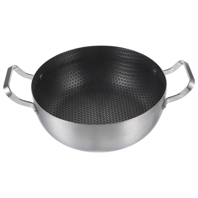 POÊLE À FRIRE antiadhésive en acier inoxydable, revêtement en nid d'abeille, EUR 56,19 - PicClick FR