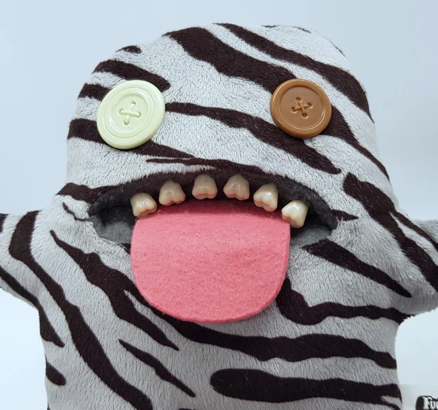 FUGGLER OOGAH BOOGAH Zebra Soft Toy Plush 8" Grey & Black Stripe 2018 ...