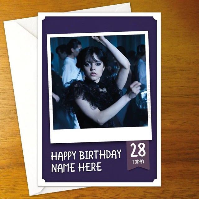WEDNESDAY ADDAMS PERSONALISED Birthday Card - Jenna Ortega Enid Goth £3 ...