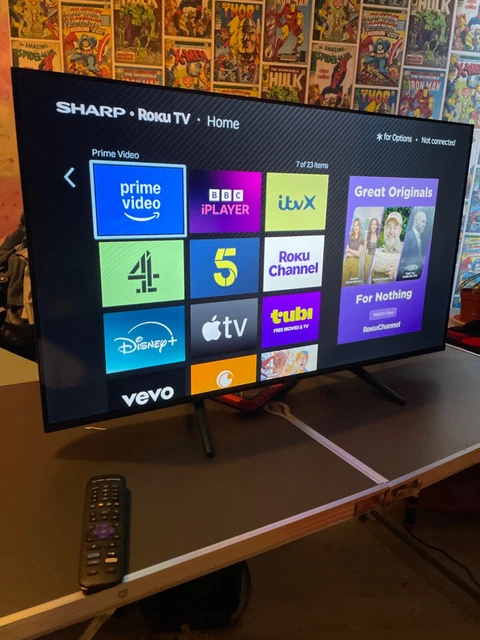 SHARP SMART LED Tv 40 Inch Roku Freeview Play Full Hd Netflix Itvx ...