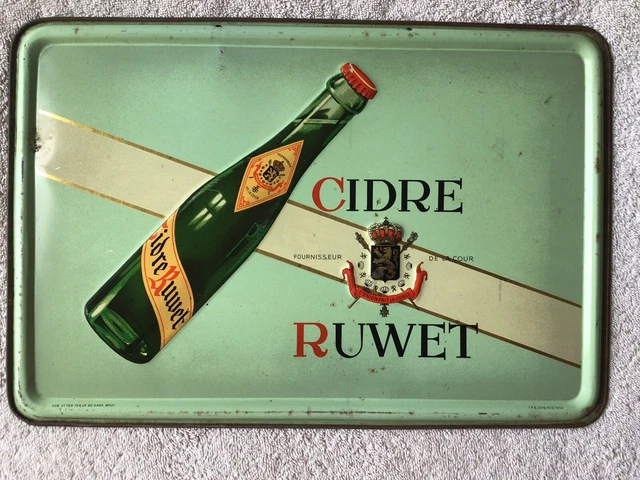 PLAQUE EN TÔLE PEINTE OU LITHOGRAPHIER Cidre Ruwet (fournisseur de la ...