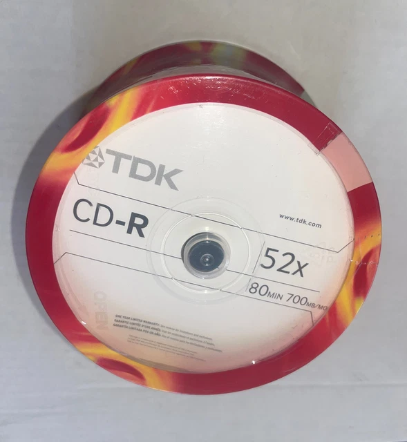 NEW SEALED TDK CD-R Data, 80 Minute, 700 MB, 52x 50-Pack Spindle ...