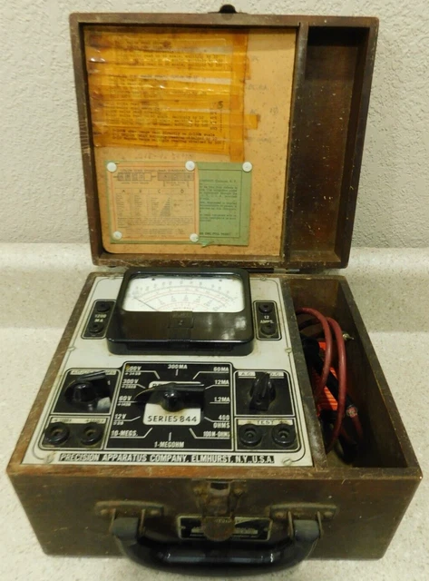 VINTAGE PRECISION APPARATUS Company Test Meter Model 844 U151 Wooden ...