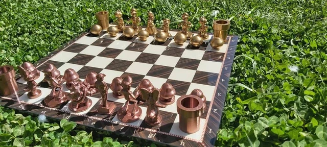 MARIO CHESS SET w\ Super Mario Pieces with Board - Handmade 3D Chess ...