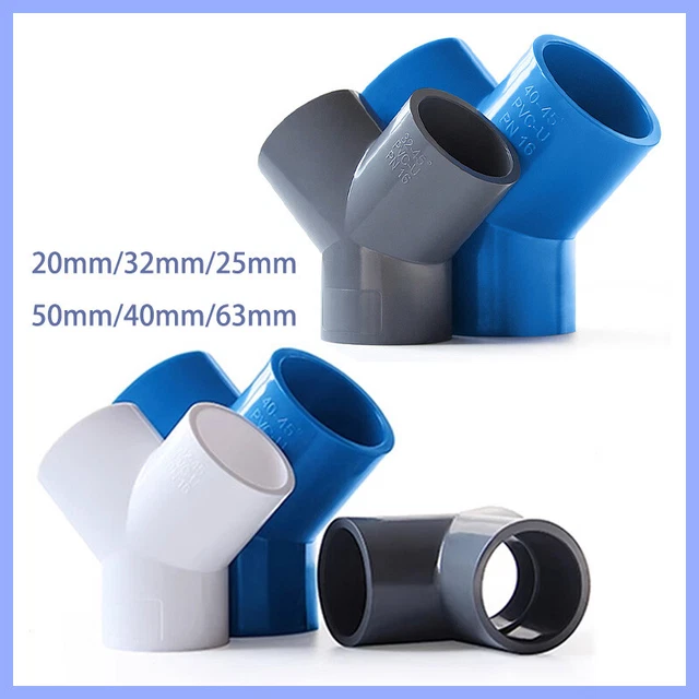 PVC 3-WAYS Y-TYPE Pipe Fitting Hose Connector For Fish Tank Pond ...