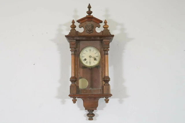 ANTIKE WANDUHR, REGULATOR mit Aufsatzkrone, Junghans, Gründerzeit um ...