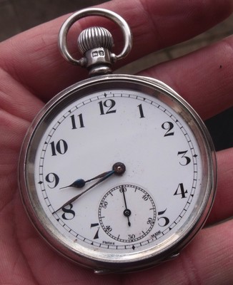 VINTAGE SILVER 1924 The Semloh Lever Pocket Watch, A.l.d. Dennison Case ...