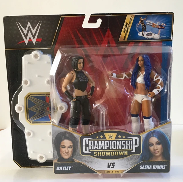 WWE CHAMPIONSHIP SHOWDOWN #9: BAYLEY vs SASHA BANKS 6" Figures w/Stand ...