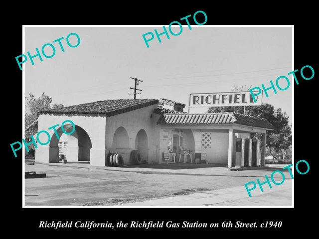 OLD 8X6 HISTORIC PHOTO OF RICHFIELD CALIFORNIA THE RICHFIELD GAS ...