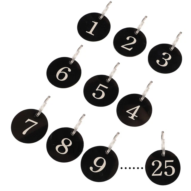 25 PCS NUMBER Round Acrylic Hollowed Key Tags for Supermarket $26.27 ...
