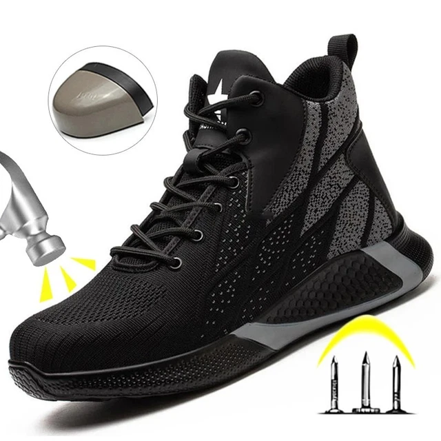 MENS SAFETY TRAINERS Steel Toe Cap Work Boots Women Lightweight Safety ...