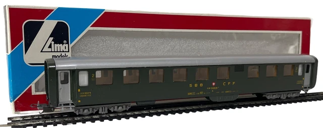 LIMA HO/OO 309159 SWISS SBB CFF, 2nd CLASS STANDARD PASSENGER MODEL ...