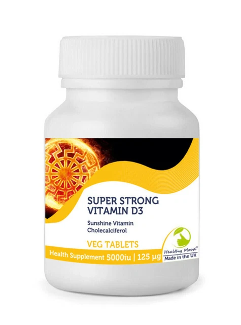 VITAMIN D3 5000IU Super Strong 125 µg x 30 Tablets BOTTLE £4.30 ...