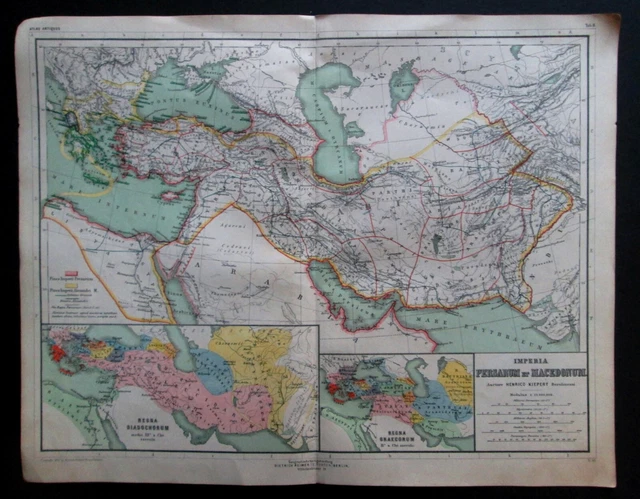 1897. HISTORICAL MAP OF EMPIRES OF THE PERSIANS & MACEDONIANS. Antique ...