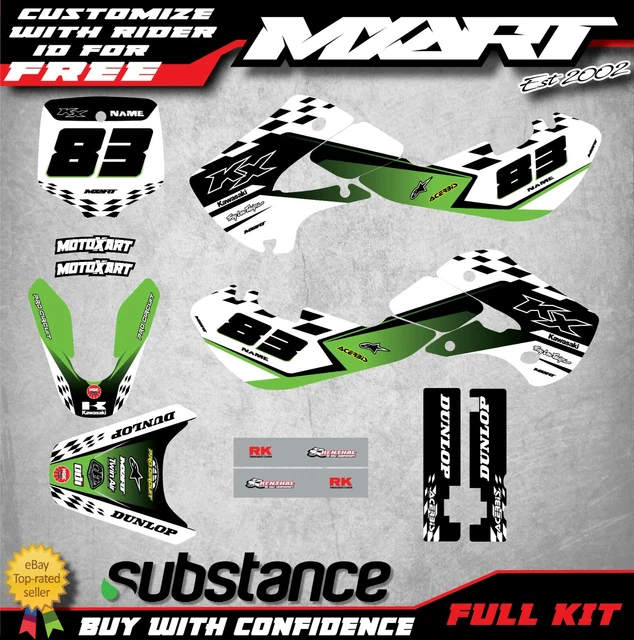 FULL CUSTOM DECAL Kit LOOP style to fit Kawasaki KX 65 / 2000 - 2022 ...