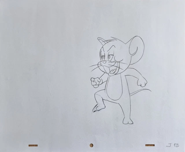 WARNER BROS ANIMATION Art Cel Production Drawing Tom & Jerry MOUSE #98 ...